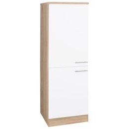 Optifit K&uuml;hlumbauschrank &raquo;Kalmar&laquo; wei&szlig; Eiche-hell s&auml;gerau, B/H/T: 60cm x 175cm x 57cm, T&uuml;ren: 2 Stk.