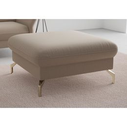 Sit & More sit&more Hocker &raquo;Fashion&laquo; inklusive Federkern, mit satinierten Nickelf&uuml;&szlig;en grau B/H/T: 89cm x 45cm x 89cm, Soft clean,mit Federkern