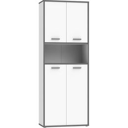 FORTE Aktenregal &raquo;Keflav&laquo; Breite 84,5 cm wei&szlig; Holzwerkstoff B/H/T: 84,5cm x 226,4cm x 41,5cm, 6 Stk. offenes Fach