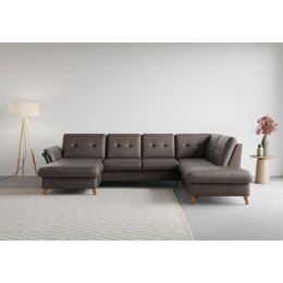Sit & More sit&more Wohnlandschaft &raquo;G&ouml;teborg&laquo; inkl. Sitztiefenverstellung, wahlweise mit Bettfunktion & Bettkasten braun B/H/T: 327cm x 90cm x 226cm, Luxus-