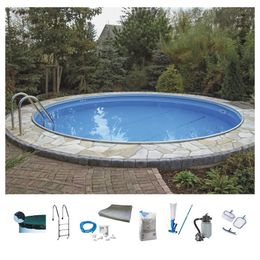 Konifera Rundpool &raquo;Kuba II&laquo; verschiedene Gr&ouml;&szlig;en, f&uuml;r den Volleinbau wei&szlig; &Oslash;/B/H/L: 350cm x Breite x H&ouml;he 120cm x L&auml;nge, 11.000 l