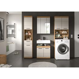 Welltime Badm&ouml;bel-Set &raquo;SIENA, 4 teilig, bestehend aus:&laquo; Set, TOPSELLER!, 4 Stk. tlg. beige Holzwerkstoff, MDF B/H/T: 190cmcm x 191cmcm x 34cmcm
