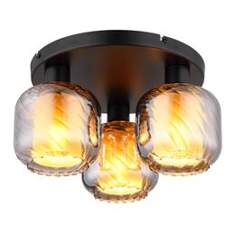 Globo LIGHTING Deckenleuchte &raquo;XIA&laquo; E27 1 Stk. Deckenlampe/Metall/Glas rauchfarben/Wohnzimmer/Flur gold 1 Stk.