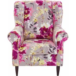 Home Affaire Ohrensessel &raquo;Asino&laquo; mit Federkern bunt Struktur (100% Polyester);Struktur/Blume (100% Polyester) Struktur, B/H/T: 80cm x 102cm x 86cm