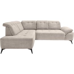 Home Affaire Ecksofa &raquo;Lazio modern und bequem, schmale Armlehnen, tolle Detailverarbeitung&laquo; zwei verschiedene Fu&szlig;farben w&auml;hlbar beige 93% Polyester, 7