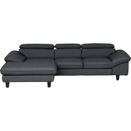 Home Affaire Ecksofa &raquo;Pilot L-Form&laquo; mit Kopfteilverstellung, wahlweise mit Schlaffunktion & Bettkasten grau 100% Polyester, Feinstruktur 75000 