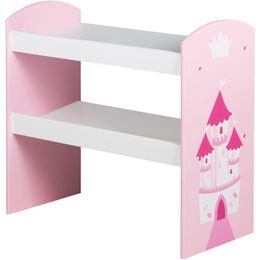 Roba Kinderregal &raquo;Krone, rosa/pink&laquo; inklusive 5 Stoffboxen in 2 Gr&ouml;&szlig;en rosa MDF B/H/T: 64cm x 67cm x 30cm, offene F&auml;cher