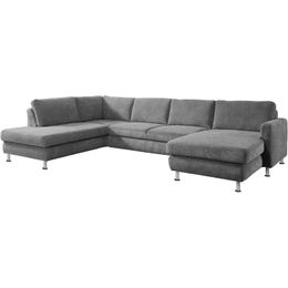 Die PlanBar Wohnlandschaft &raquo;MP-IN19027 U-Form&laquo; wahlweise mit Schlaffunktion, frei im Raum stellbar grau 100% Polyester B/H/T: 346cm x 82cm x 220cm, 
