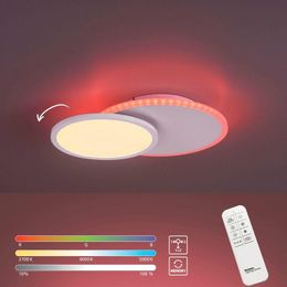 JUST LIGHT Deckenleuchte &raquo;MADINA&laquo; LED-Board 1 Stk. warmwei&szlig; - kaltwei&szlig; CCT-tunable white,RGB,dimmbar &uuml;ber Fernbedienung,Funk-Fernbedienung wei&szlig; 2, 1 