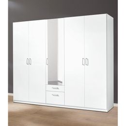 Priess Kleiderschrank &raquo;Bilbao&laquo; T&uuml;ranschlag links oder rechts wei&szlig; Holzwerkstoff B/H/T: 230cm x 193cm x 54cm, Schubladen: 2 Stk. T&uuml;ren: 5 Stk. ohne 