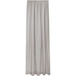 GERSTER Vorhang &raquo;Anzo&laquo; Kr&auml;uselband 1 Stk. tlg. Fertigschal Uni grau Wirkware, Leinen, Polyester 245cm, Kr&auml;uselband, 140cm