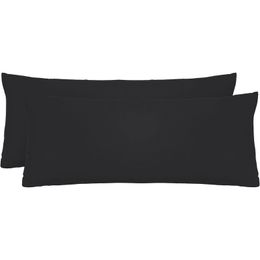 Biberna Kissenbezug &raquo;Michi Feinjersey mit Rei&szlig;verschluss&laquo; verschiedene Gr&ouml;&szlig;en, Feinjersey Kissenh&uuml;lle aus 100% Baumwolle schwarz Feinjersey, Obermaterial: 100