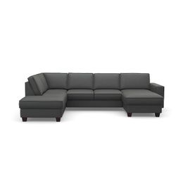 OTTO home Wohnlandschaft &raquo;County U-Form&laquo; wahlweise Ottomane links oder rechts, mit Federkern-Polsterung grau Luxus-Microfaser (100% Polyester);