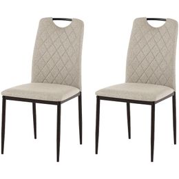 OTTO home Esszimmerstuhl &raquo;Rom&laquo; (Set) 2 Stk.bequemer Stuhl mit hochwertigem Stoffbezug und Griff im R&uuml;cken Metall, Polyester B/H/T: 46cm x 92,5cm x 