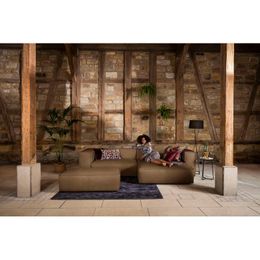 W.Schillig Ecksofa &raquo;around-the-block Mega-Sofa & Hocker, viel Platz, Breite 300cm, L-Form&laquo; inklusive Hocker, mit eleganter Biese, mit Federkern braun 