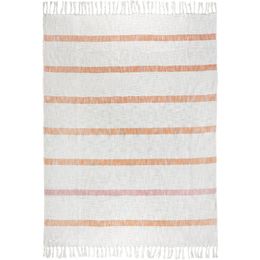 Esprit Plaid &raquo;Arne&laquo; im Naturlook mit langen Fransen wei&szlig; Baumwolle B/L: 130cm x 170cm