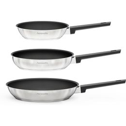 Hanseatic Pfannen-Set &raquo;SMART&laquo; Edelstahl 18/10 Set, 1x Pfanne &Oslash; 20 cm, 24 cm und 28 cm, 3 tlg. Pfannen mit Antihaftbeschichtung, f&uuml;r alle Herdarten, inkl. 