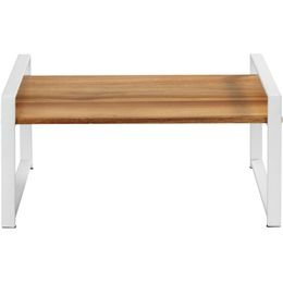 Wenko K&uuml;chenregal &raquo;Modell Louisa&laquo; mit Akazienholzablage, stehendes Regal f&uuml;r die Arbeitsplatte bunt Eisen, Kunststoff, Massivholz B/H/T: 40cm x 20cm x