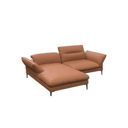 FLEXLUX Ecksofa &raquo;Salino, Funktionssofa mit Recamiere, Relaxsofa, Ecksofa&laquo; Sofa mit Arm- und Kopfteil-Verstellungen, Kaltschaum & Stahl-Wellen braun B/
