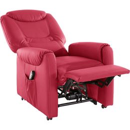 Sit & More sit&more TV-Sessel &raquo;Morten&laquo; in Gr&ouml;&szlig;e L, wahlweise mit Motor und Aufstehhilfe rot NaturLEDER (echtes Rindsleder);Luxus-Microfaser (100% Polyester);