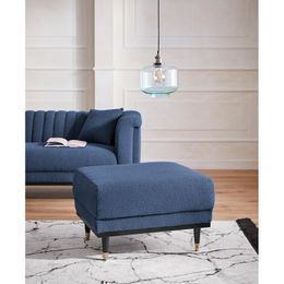 Home Affaire Polsterhocker &raquo;Chamby New&laquo; im Boucl&eacute;-Strukturbezug blau Boucl&eacute; (100% Polyester) B/H/T: 70cm x 46cm x 64cm
