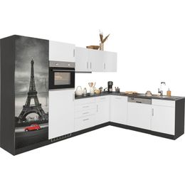 KOCHSTATION K&uuml;chenzeile &raquo;KS-Paris &ndash; K&uuml;chen mit einzigartigen Fotomotiven auf den Fronten&laquo; Stellbreite 290/220 cm, wahlweise mit E-Ger&auml;ten und 