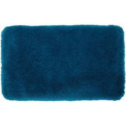 G&ouml;zze Badematte &raquo;&raquo;DELUXE&laquo;&laquo; rutschhemmend beschichtet fu&szlig;bodenheizungsgeeignet mit extra hohem Flor blau Polyester rechteckig (60cm x 100cm ), 1 Stk.