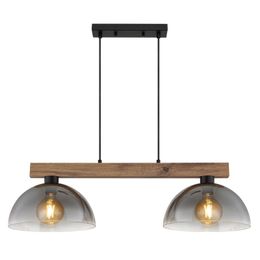 NOWA H&auml;ngeleuchte &raquo;ROMY&laquo; E27 1 Stk. H&auml;ngeleuchte Holz & Glas, h&ouml;henverstellbar, stilvoll modern braun 2, &Oslash; 30cm H: 120cm, 1 Stk.