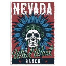 Artland Wandbild &raquo;Totenkopf Nevada&laquo; 1 Stk. tlg. als Alubild, Leinwandbild, Poster, Wandaufkleber in verschied. Gr&ouml;&szlig;en bunt B/H/T: 70cm x 100cm, Leinwandbilder