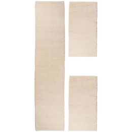 Theko Bettumrandung &raquo;Hadj Uni&laquo; H&ouml;he 25 mm 3 Stk. tlg. echter Berber Teppich, reine Wolle, handgekn&uuml;pft, Schlafzimmer beige Obermaterial: 100% Wolle B/