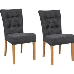 Home Affaire Polsterstuhl &raquo;Queen&laquo; (Set) 6 Stk.Esszimmerstuhl mit Knopfheftung, 2er, 4er oder 6er-Set grau 100% Polyester B/H/T: 46cm x 93cm x 64cm, 6 