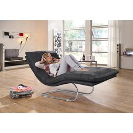 W.Schillig Relaxliege &raquo;daily dreams&laquo; in Waffelkissen-Optik, wahlweise mit Motor, Freischwingergestell grau Stoff S37 (100% Polyester) B/H/T: 95cm x 