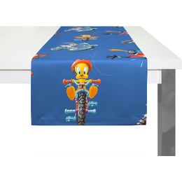 WIRTH Tischl&auml;ufer &raquo;Looney&laquo; Warner Bros. blau Polyester B/L: 150cm x 50cm