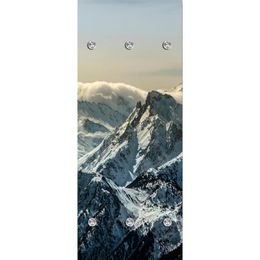 queence Garderobenleiste &raquo;Berge&laquo; mit 6 Haken, 50 x 120 cm grau Acrylglas, Edelstahl B/H/T: 50cm x 120cm x 10cm