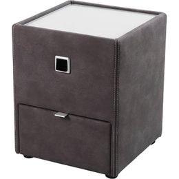 Jockenh&ouml;fer Nachtkonsole &raquo;Lancy&laquo; mit LED-Beleuchtung grau Glas, Holzwerkstoff B/H/T: 42,5cm x 53cm x 45cm, 1 Stk.