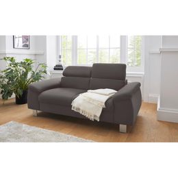 COTTA 2-Sitzer &raquo;Komaris, B: 177 cm&laquo; mit Kopfteilverstellung grau Microfaser PRIMABELLE (100% Polyester);Kunstleder SOFTLUX;Feinstruktur (100% 