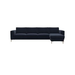 FLEXLUX Ecksofa &raquo;Fiore, super Sitzkomfort durch Kaltschaum im Sitz, L-Form&laquo; breite Armlehnen, F&uuml;&szlig;e Alu+ Eiche blau B/H/T: 295cm x 85cm x 159cm, Velvet