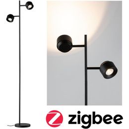 Paulmann Stehlampe &raquo;Puric Pane&laquo; 1 Stk. Warmwei&szlig; LED, dimmbar, Schwarz/Grau, Metall schwarz 2, &Oslash; 18cm H: 145cm, 1 Stk.