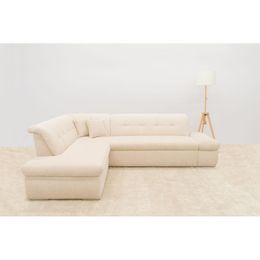 DOMO collection Ecksofa &raquo;MORIC 273x216 cm, L-Form, auch in Cord&laquo; wahlweise mit Bettfunktion und Armlehnenverstellung, auch in Cord beige 100% 