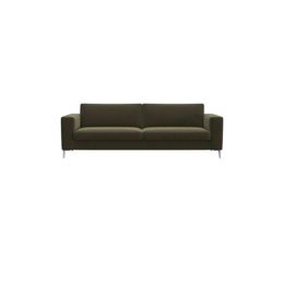 FLEXLUX 3-Sitzer &raquo;Fiore, super Sitzkomfort durch Kaltschaum im Sitz&laquo; breite Armlehnen, F&uuml;&szlig;e Alu gr&uuml;n 100% Polyester B/H/T: 229cm x 85cm x 92cm, Velvet