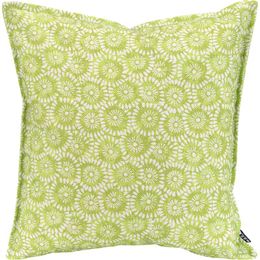 HOCK Dekokissen &raquo;Yuno&laquo; mit Blumenmuster, Kissenh&uuml;lle mit F&uuml;llung, 1 St&uuml;ck gr&uuml;n Polyester B/L: 45cm x 45cm, 1 Stk.
