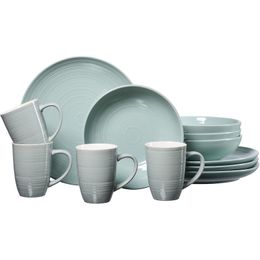 Ritzenhoff & Breker Kombiservice &raquo;Geschirr-Set, Service Suomi&laquo; skandinavisches Design, 12 Teile, f&uuml;r 4 Personen blau Porzellan 12 Stk.