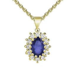 Firetti Damen Kette mit Anh&auml;nger &raquo;Schmuck Geschenk Silber 925 Halsschmuck Lady D Diana Royal&laquo; Made in Germany - mit Kristallstein, Zirkonia (synth.) S