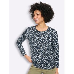 Heine Druck-Shirt in dunkelblau-champagner-bedruckt | Gr.: 48