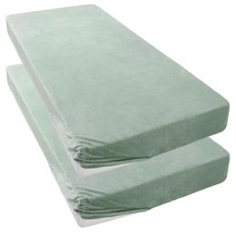 OTTO home Spannbettlaken &raquo;Desner3, Mikrofaser-Fleece, Cashmere-Touch&laquo; f&uuml;r Matratzen bis 20cm H&ouml;he, kuschelig & weich, Bettlaken gr&uuml;n Microfaser, 