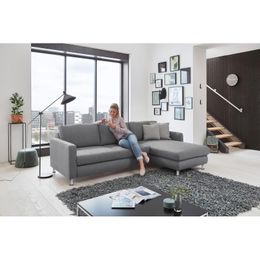 Die PlanBar Ecksofa &raquo;MP-IN19027 L-Form&laquo; wahlweise mit Schlaffunktion, frei im Raum stellbar grau 100% Polyester B/H/T: 265cm x 82cm x 172cm, 