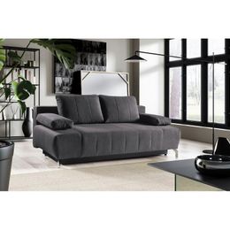 WERK2 Schlafsofa &raquo;Troya Bettsofa mit Bettkasten und Federkern, Breite 210cm&laquo; 2-Sitzer Sofa und Schlafcouch mit Federkern & Bettkasten grau 95% 