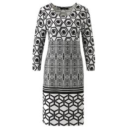 Aniston SELECTED Jerseykleid in schwarz-wollwei&szlig; | Gr.: 46