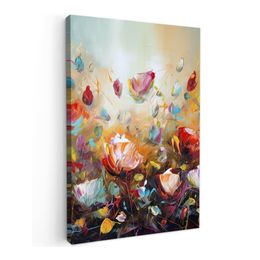 OnlyWow Leinwand Bilder Blumenmeer | Gr.: 20 x 30 cm