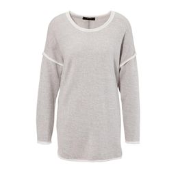 Aniston CASUAL Strickpullover in hellgrau-wollwei&szlig;-meliert | Gr.: 44